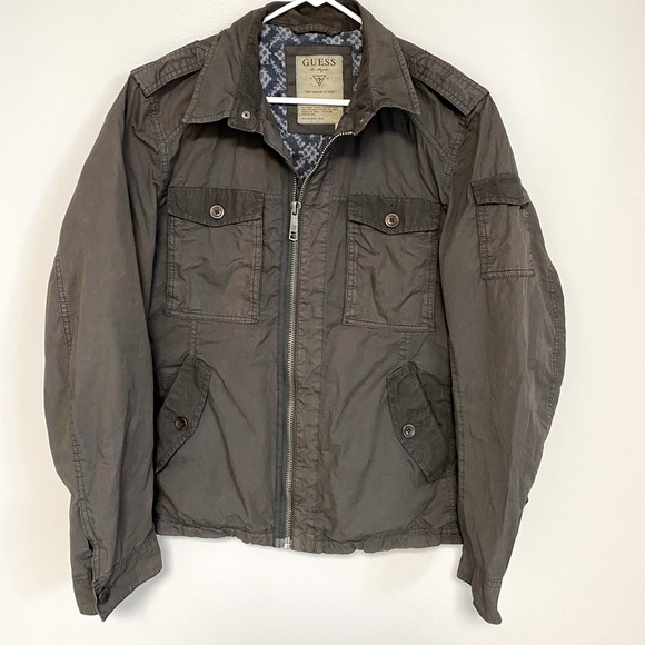 Guess | Jackets & Coats | Grey Guess Jacket Med Euc | Poshmark